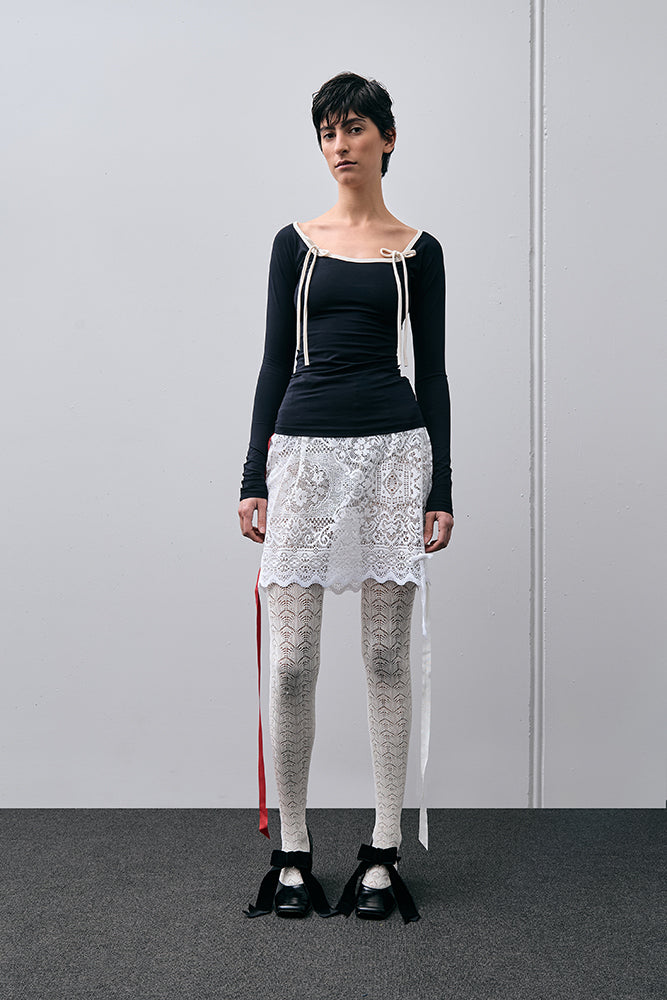 Long Sleeve Rococo Top Black